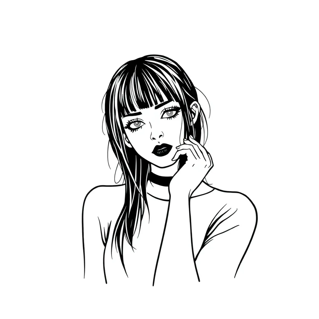 wojak meme : bana bir tane goth girl çiz - Wojak meme Creator