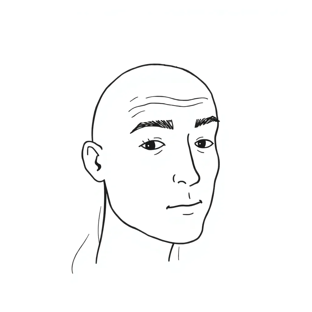 wojak meme : A man with long hair full image - Wojak meme Creator